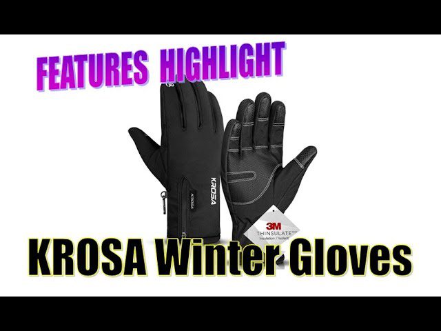 KROSA 10 Touchscreen Fingers Snow Ski Gloves, Waterproof Cold Weather ...